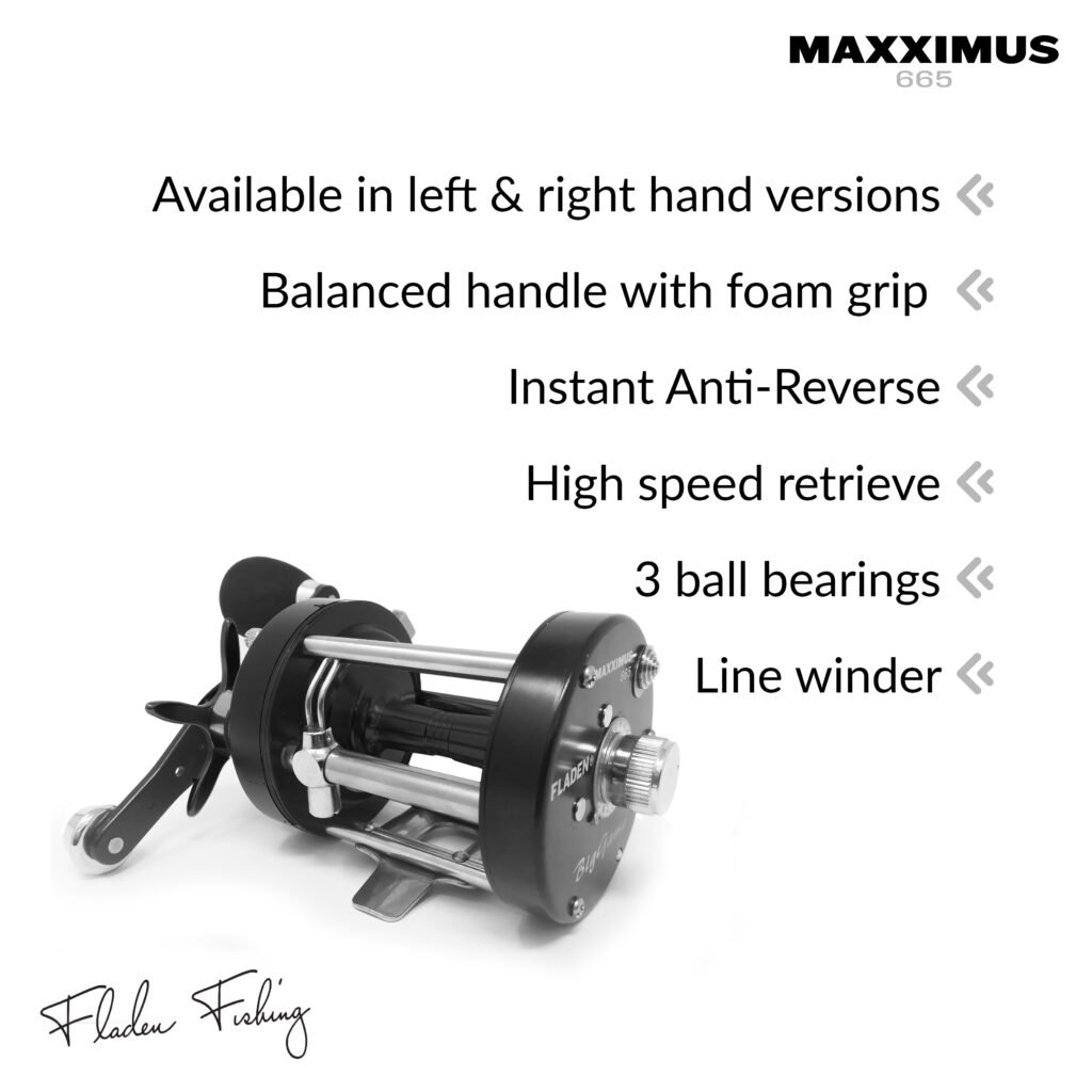 FLADEN Maxximus 665 High-Speed Multiplier Reel with 2 + 1 ball bearings ...