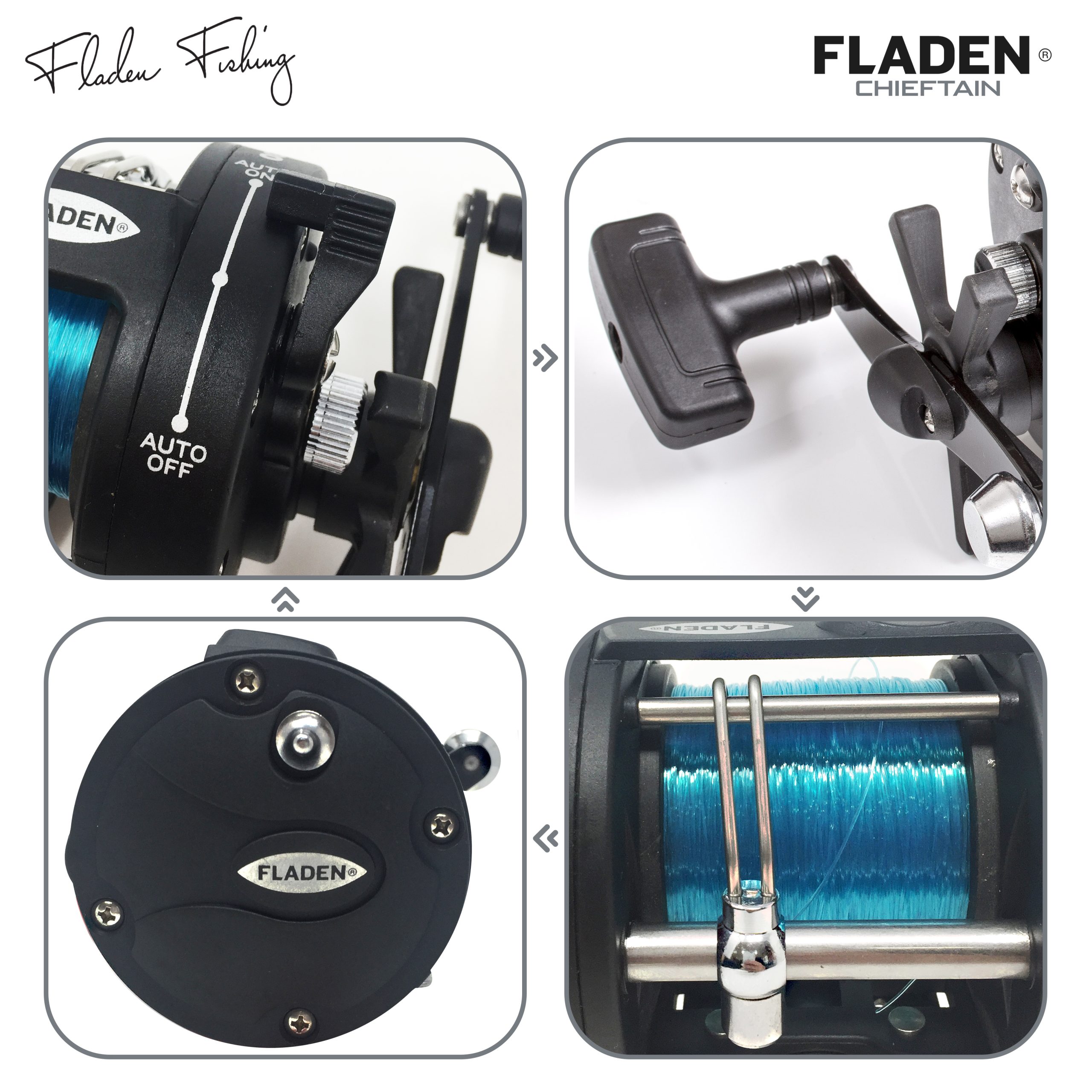 FLADEN Chieftain 30L Multiplier Reel GR Spool 1bb with line-on - Boxed ...